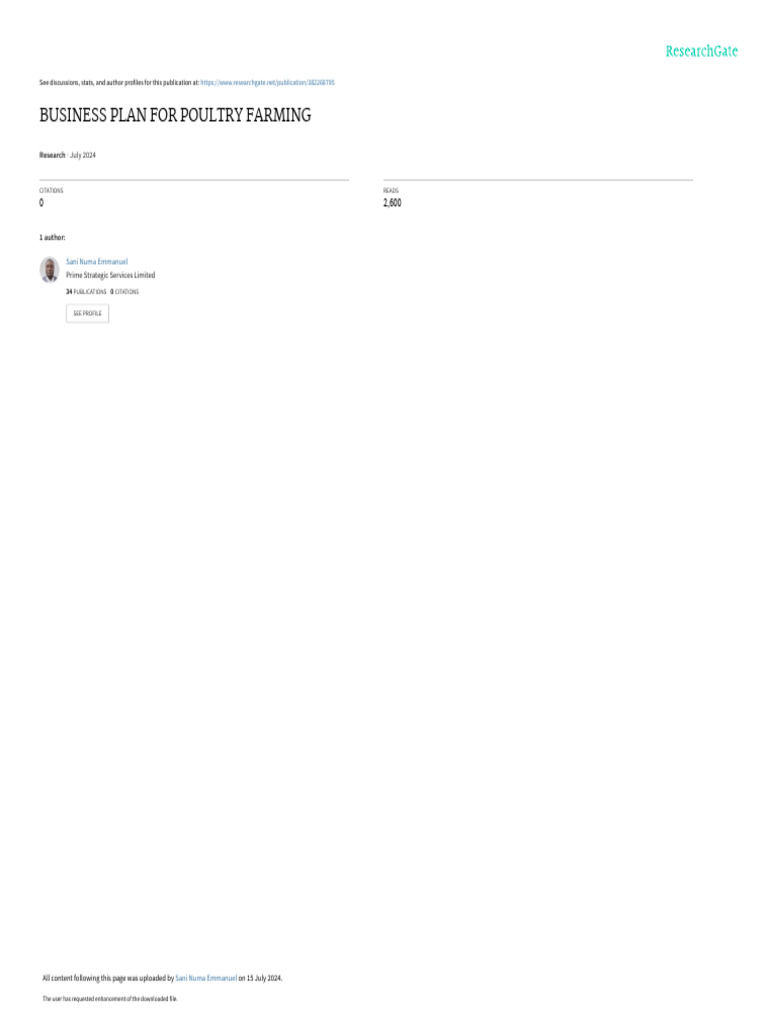 Poultry Farming Business Plan Guide | PDF | Finance & Money Management