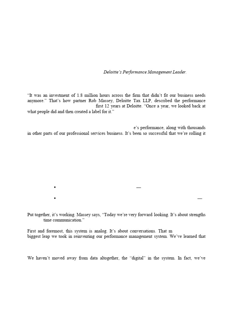 HRM Case Study_Performance Management | PDF