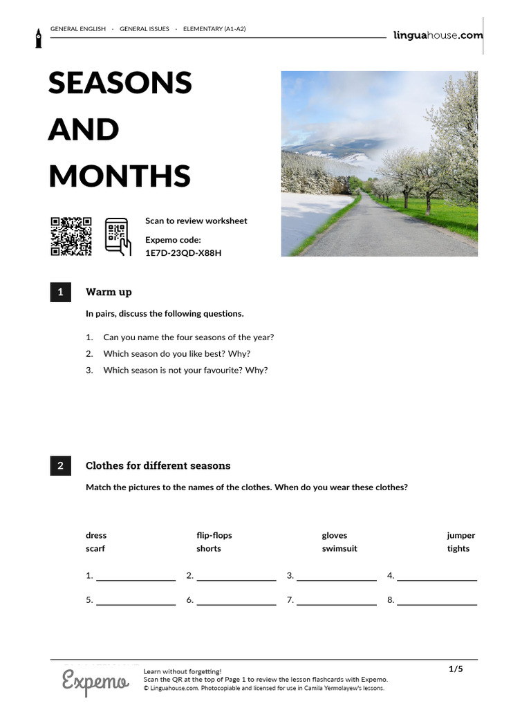 Seasons and Months British English Teacher | PDF