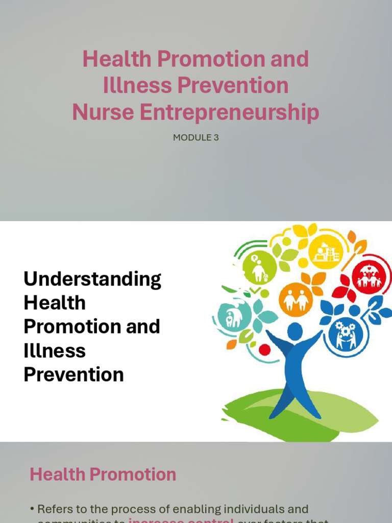 04 Health Promotion and Illness Prevention Nurse Entrepreneurship | PDF ...