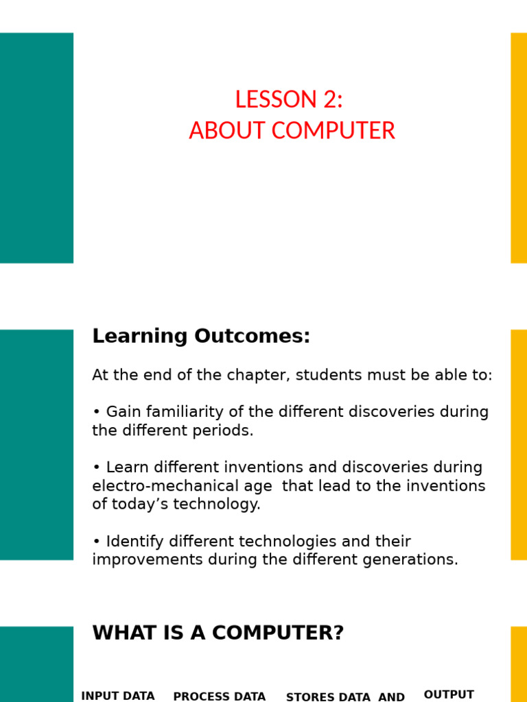 Lesson 2 About Computers | PDF | Personal Computers | Computer Hardware