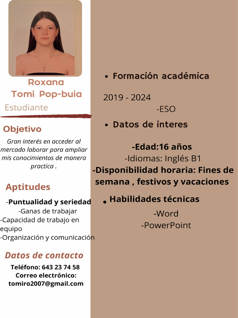 Roxana Yolanda Tomi Pop-Buia CV | PDF