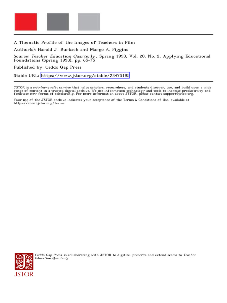 Burbach ThematicProfileImages 1993 | PDF | Teachers
