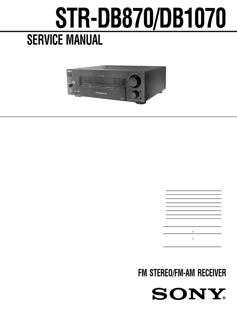 Sony+Str Db870,+Str Db1070 | PDF | Sound Technology ... Sony+Str Db870,+Str Db1070 | PDF | Sound Technology ...