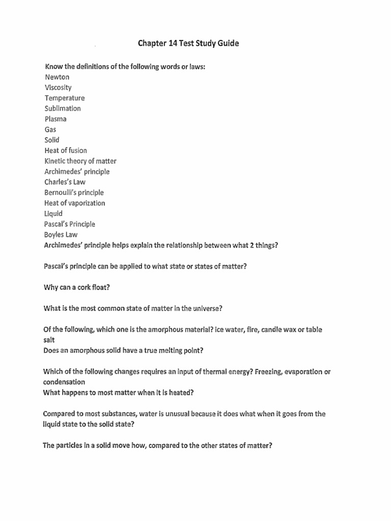 Chapter 14 Study Guide -1 | PDF