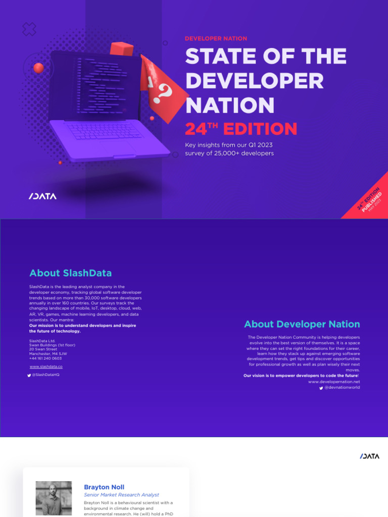 Slashdata - 24th Edition of The State of The Developer Nation (Q1 2023) | PDF | Cost Of Living ...