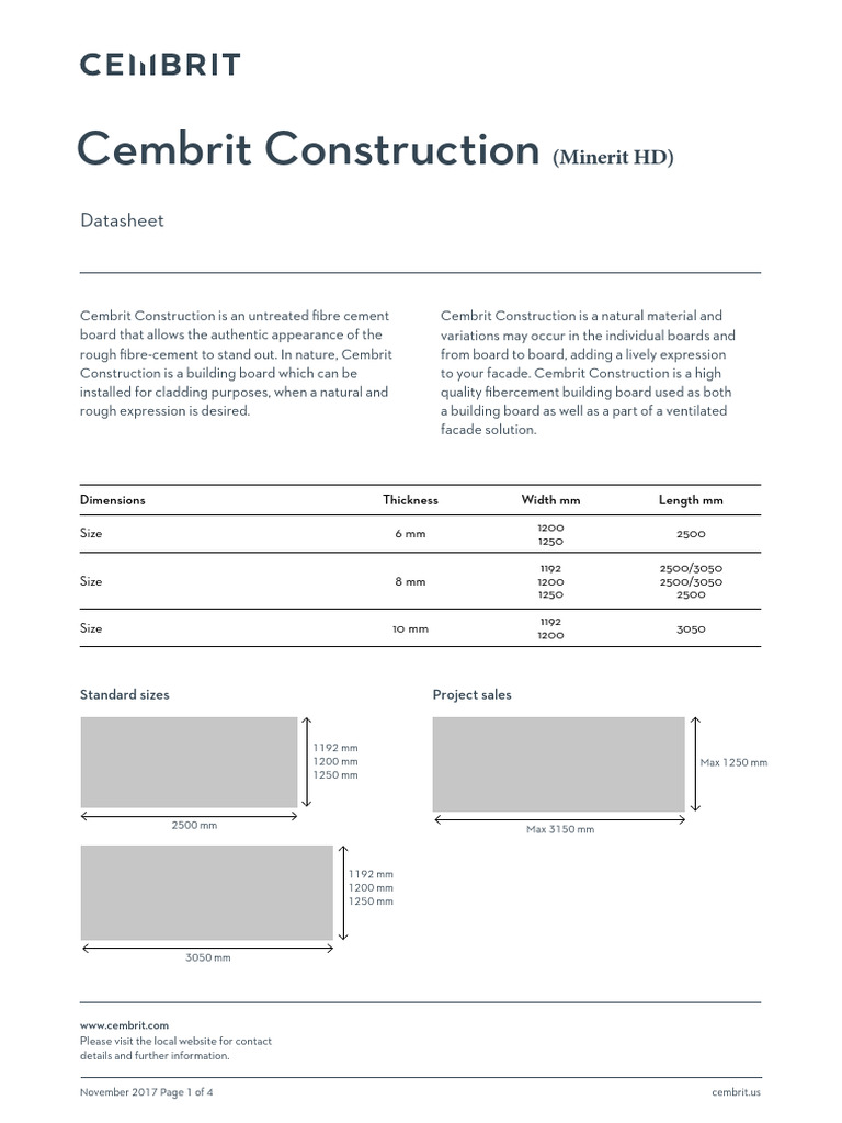 cembrit-minerit-hd-datasheet_us | PDF | Physical Sciences | Applied And ...