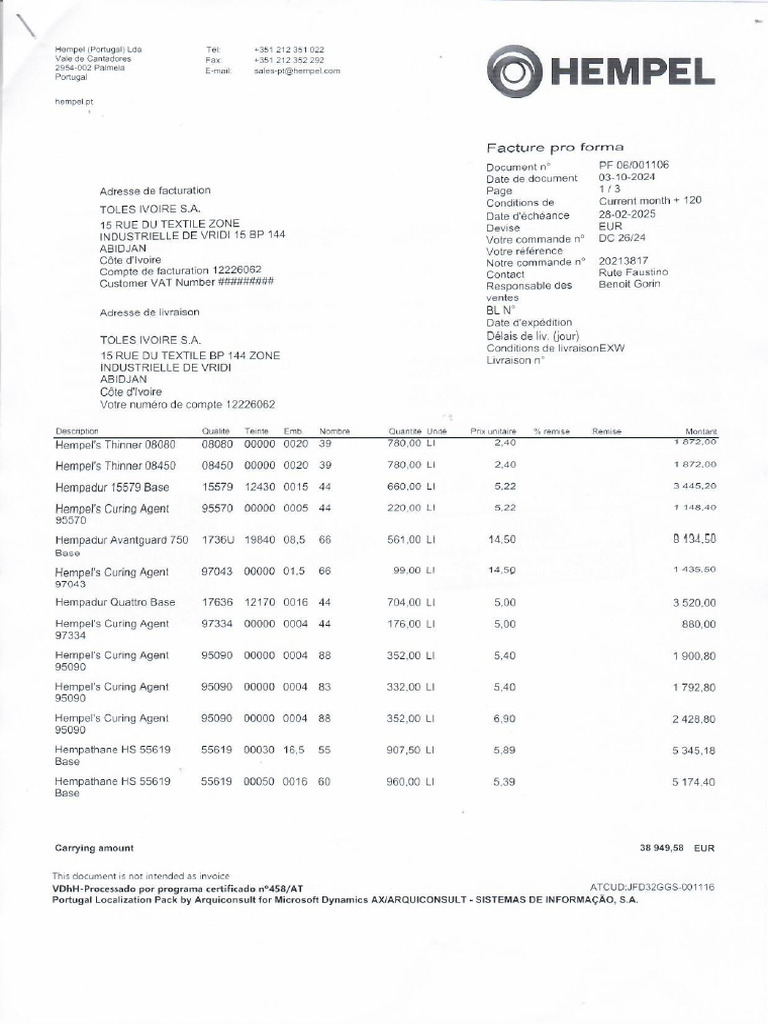 Facture Pro Forma - 3 | PDF