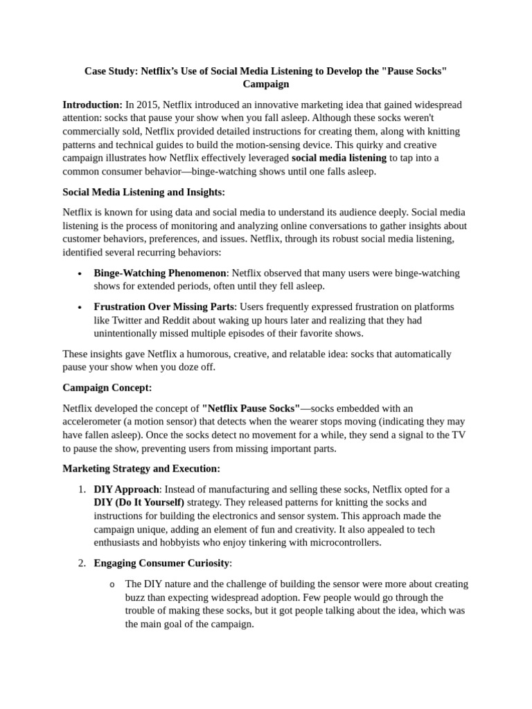 Case Study Netflix Social Media Listenning | PDF | Social Media ...