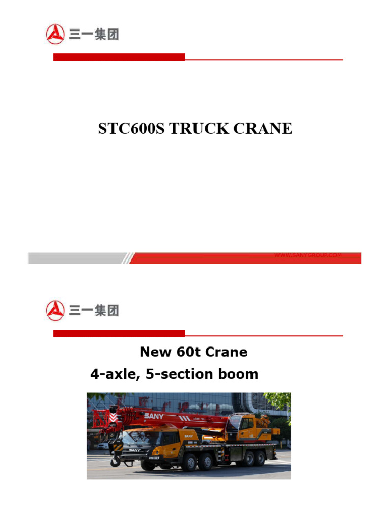 Sany Crane-Presentation STC600S-D2C | PDF | Truck | Crane (Machine)