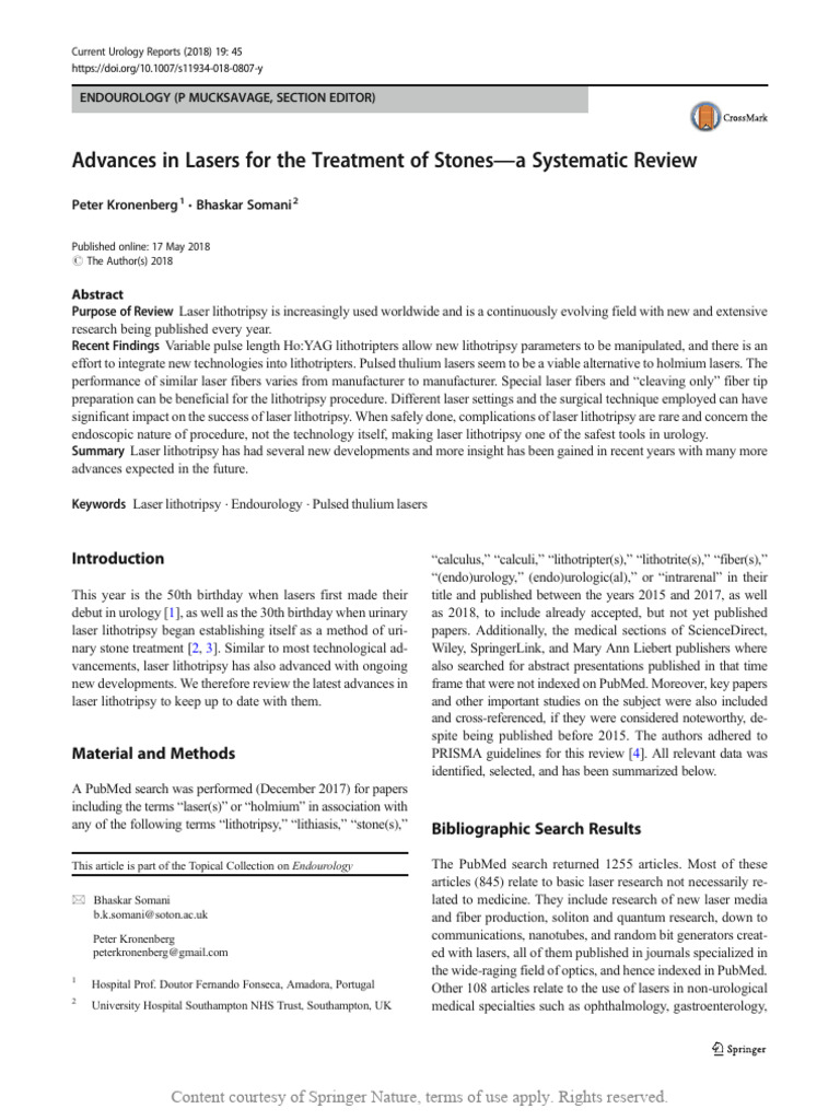 Advances_in_Lasers_for_the_Treatment_of_Stones-a_S | PDF | Optical ...