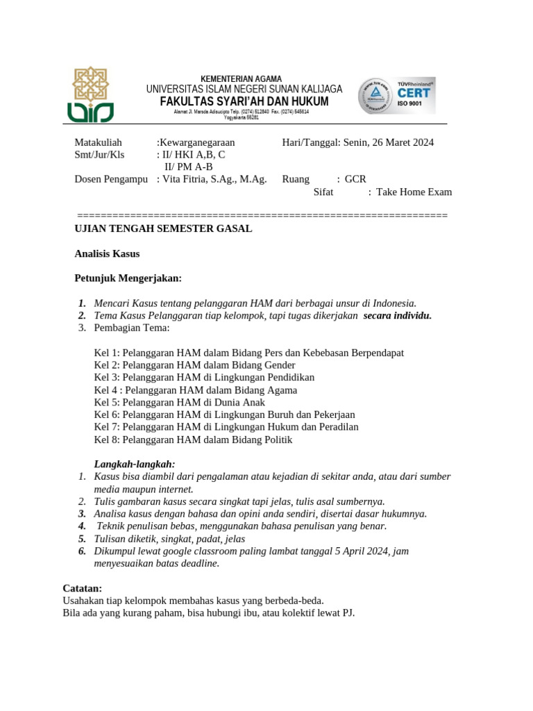 Soal Uts KWN Hki-Pm 2024 | PDF