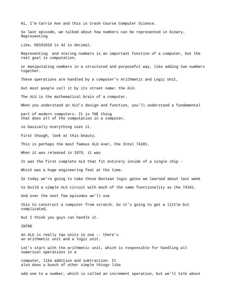 (English) How Computers Calculate - The ALU - Crash Course Computer Science #5 (DownSub - Com ...