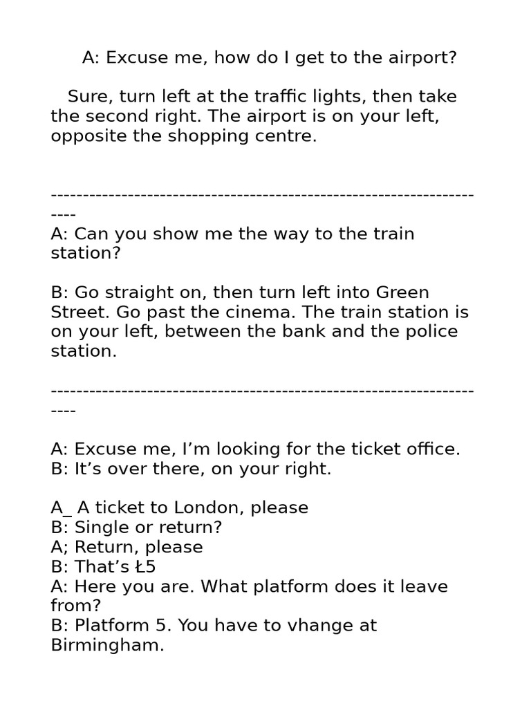 Class notes - asking the way giving directions | PDF