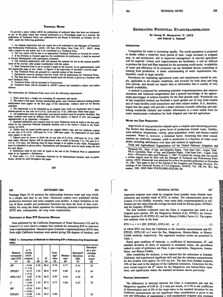 Model 1 - Hargreaves Model | PDF