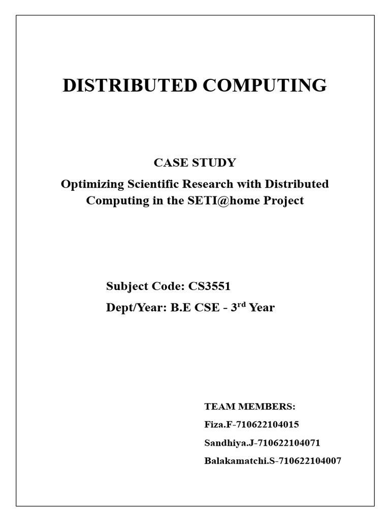 Distributed Computing | PDF | Computing | Computer Science