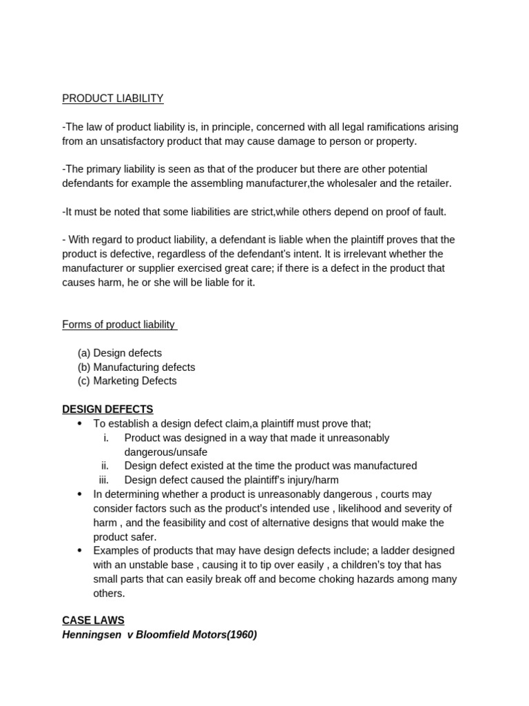 TORT OF PRODUCT LIABILITY | PDF | Negligence | Legal Liability