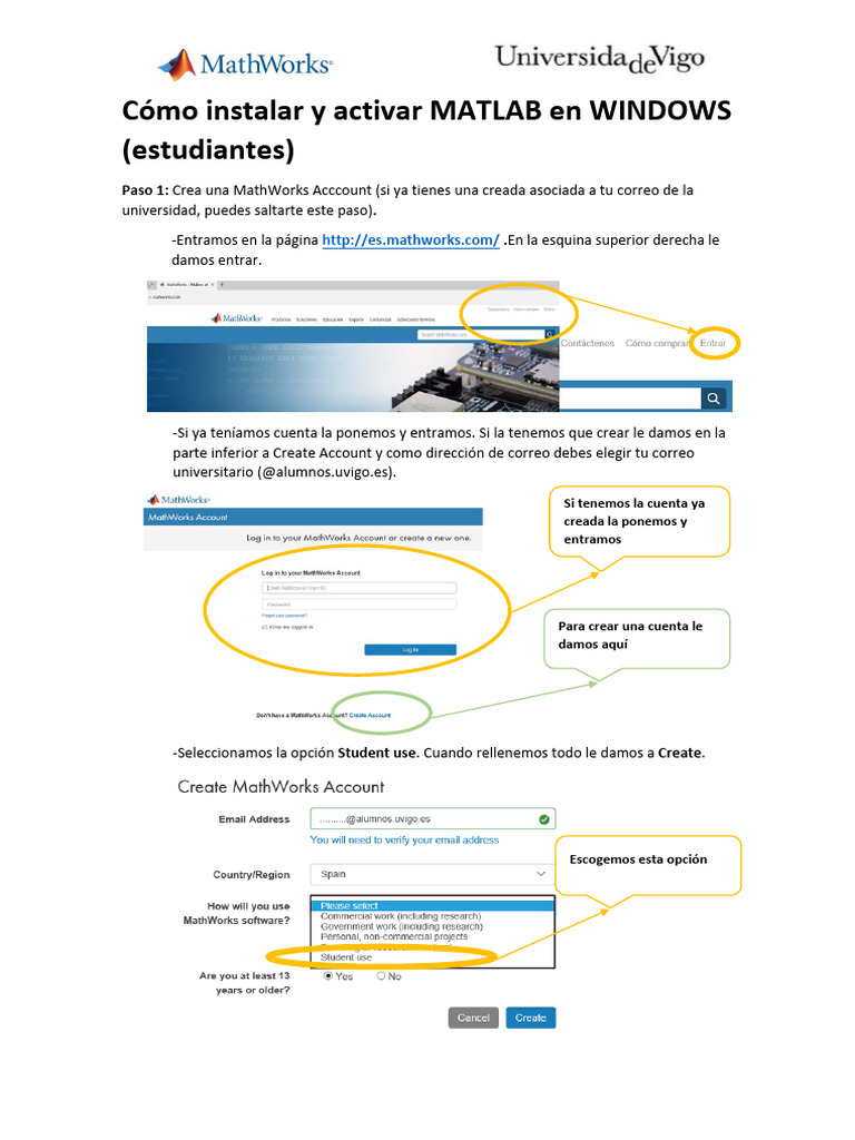 Guía de Instalación Manual Matlab Win Alum. | PDF | Software | Informática
