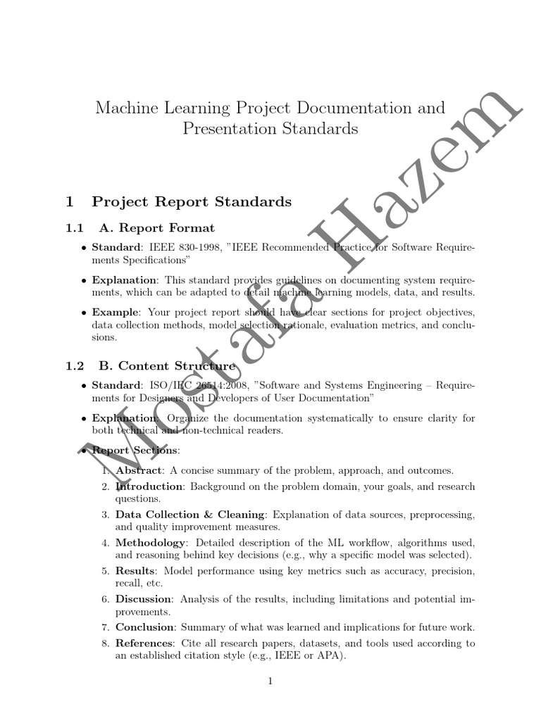 Machine_Learning_Project_Documentation_and_Presentation_Standards | PDF ... Machine_Learning_Project_Documentation_and_Presentation_Standards | PDF ...