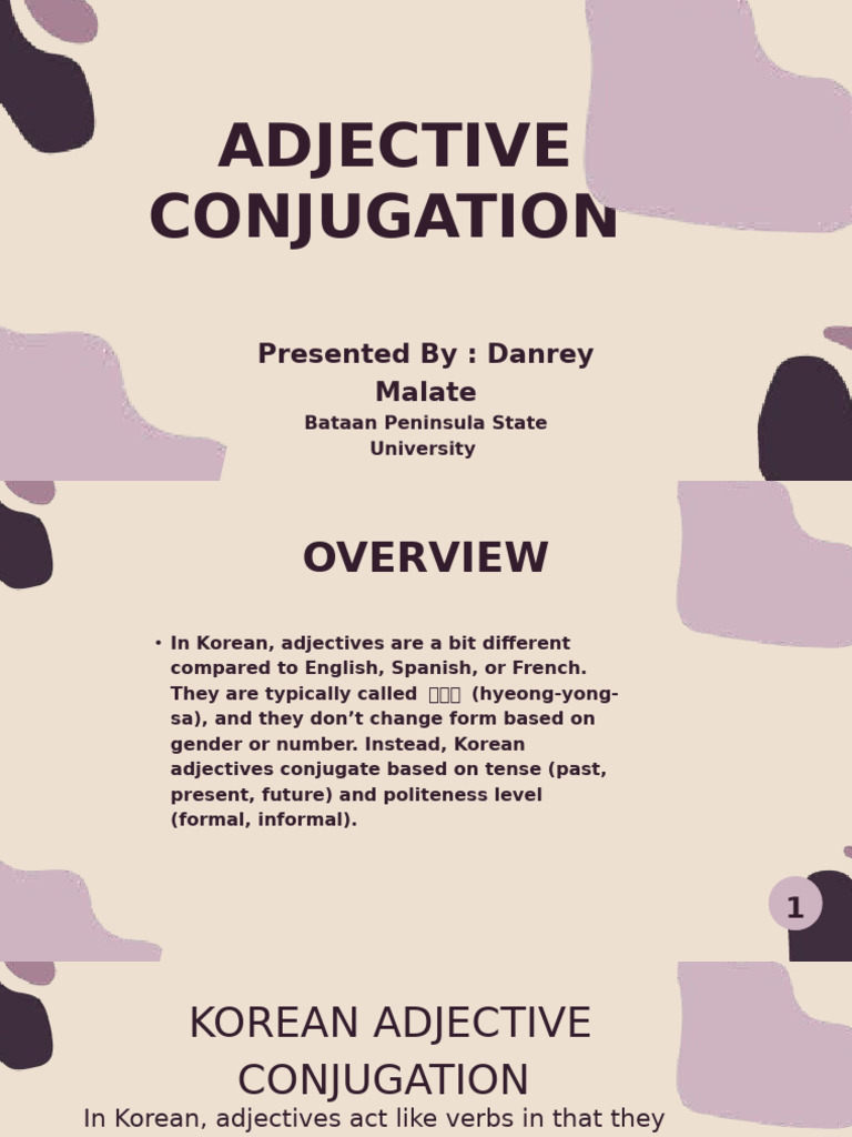 Adjective Conjugation _20241008_190523_0000 | PDF | Grammatical Tense ...