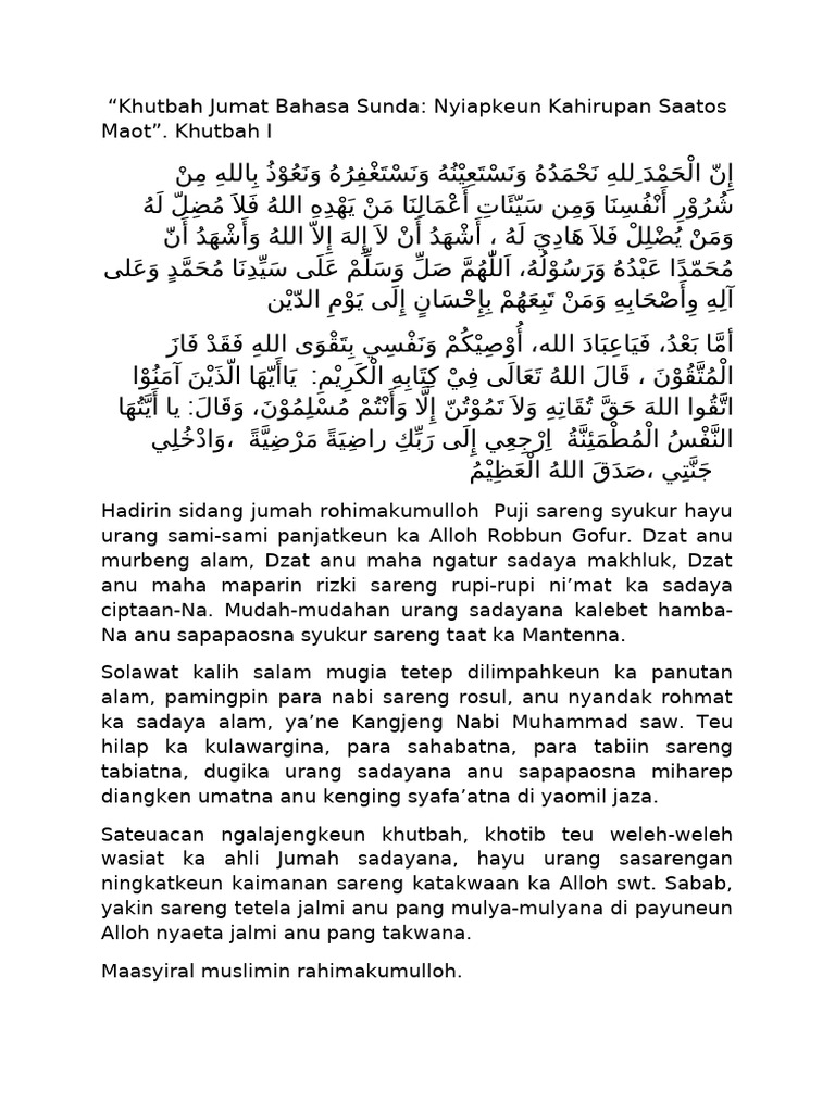 Khutbah Jumat Bahasa Sunda | PDF | Agama & Spiritualitas