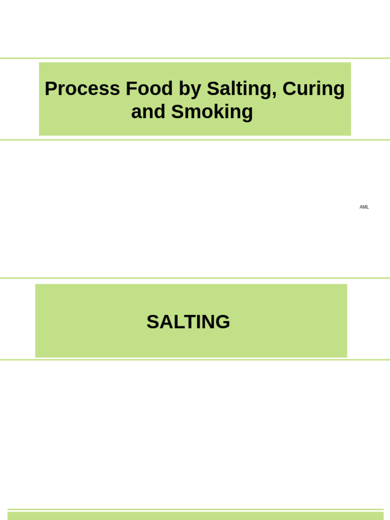 PPT-Salting, Curing, Smoking | PDF | Smoking (Cooking) | Curing (Food ...