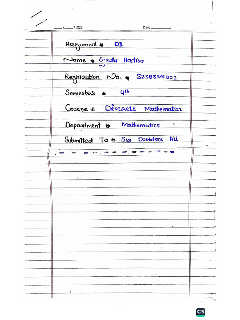 Discrete Assignment 1 | PDF