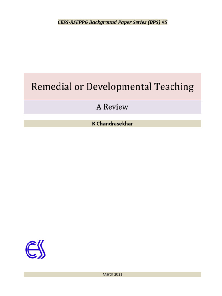 remedial pdf | PDF | Teachers