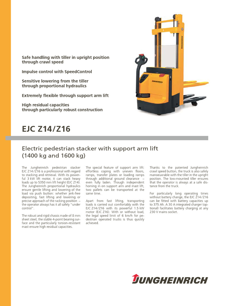 Catalogo JUNGHEINRICH EJC Z14 - Z16 | PDF | Elevator | Battery Charger
