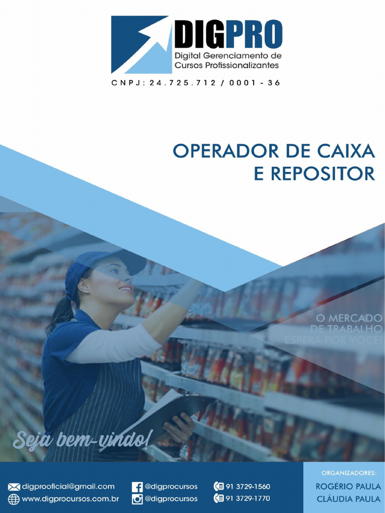 Apostila Digpro - Operador de Caixa e Repositor | PDF | Cheque (banco) | Cartão de débito