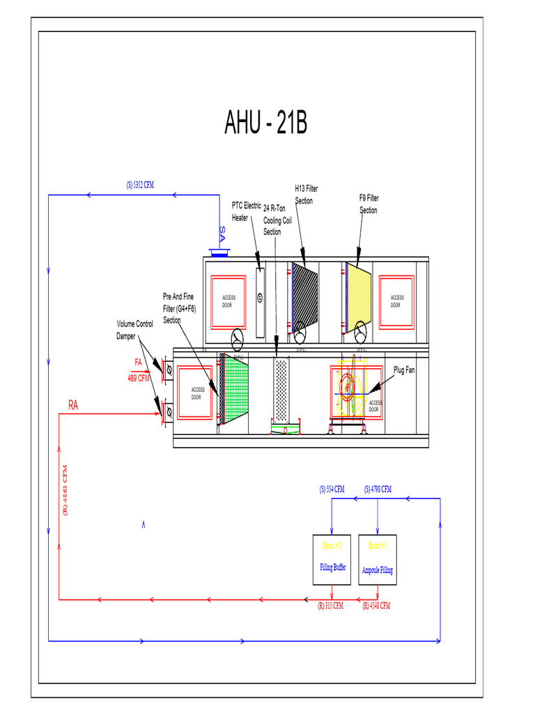 General Ampoule AHU-21B Schematic Drawing | PDF