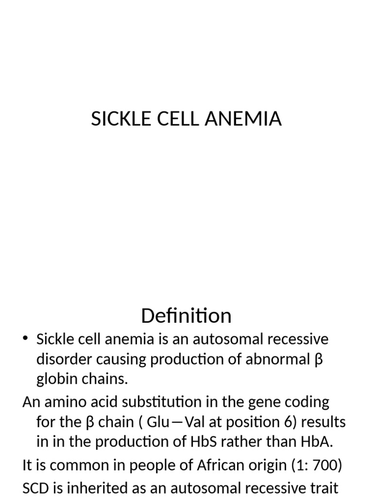 Sickle Cell Anemia-1 | PDF | Clinical Medicine | Diseases And Disorders
