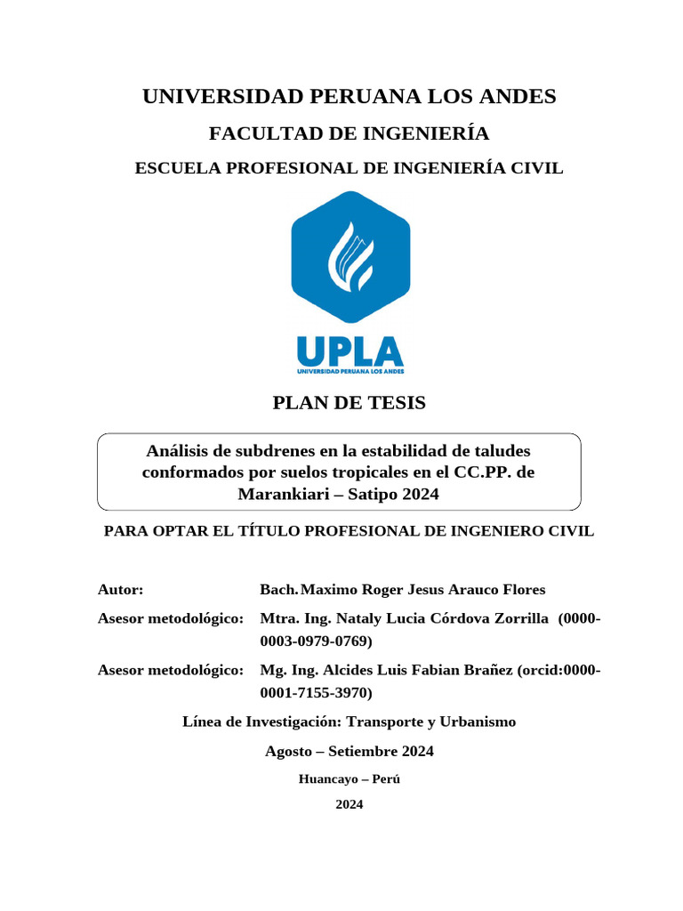 Plan de Tesis Máximo v2 | PDF | Agua | Agua subterránea