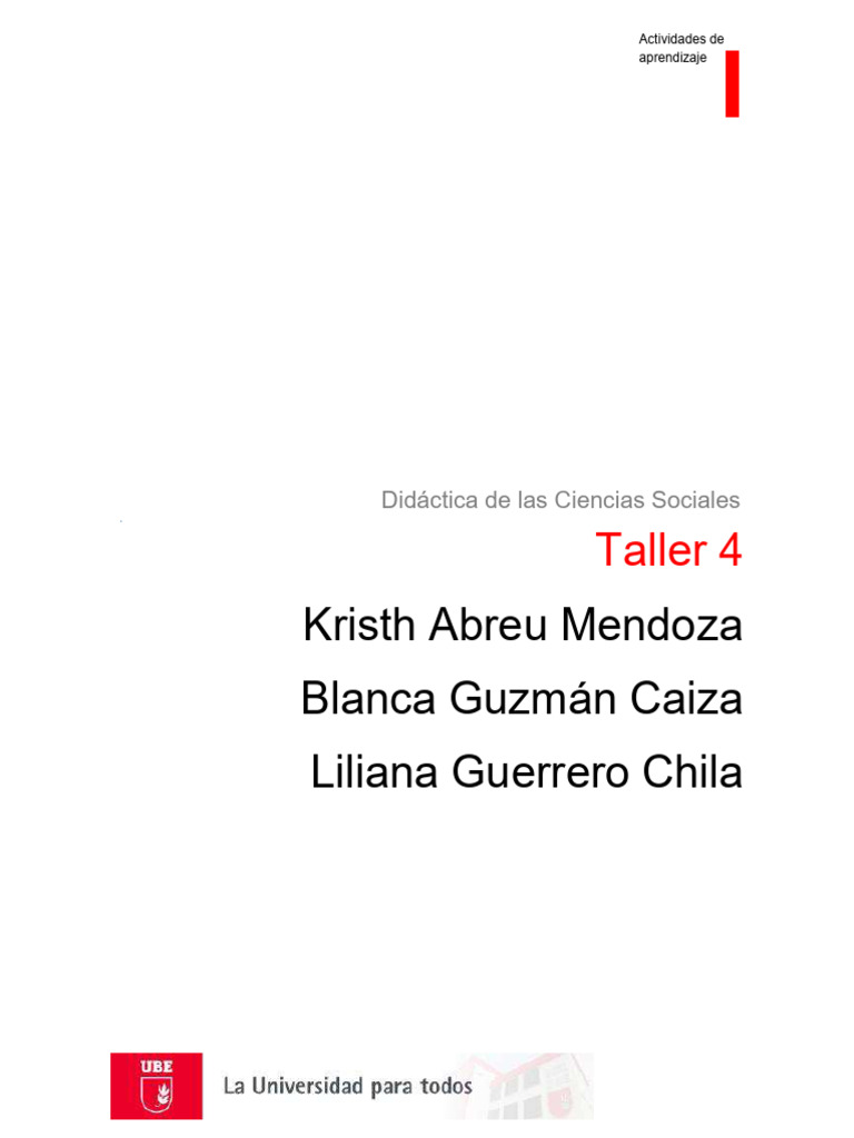 Taller 4 Ciencias Sociales | PDF | Inclusión (Educación) | Invalidez