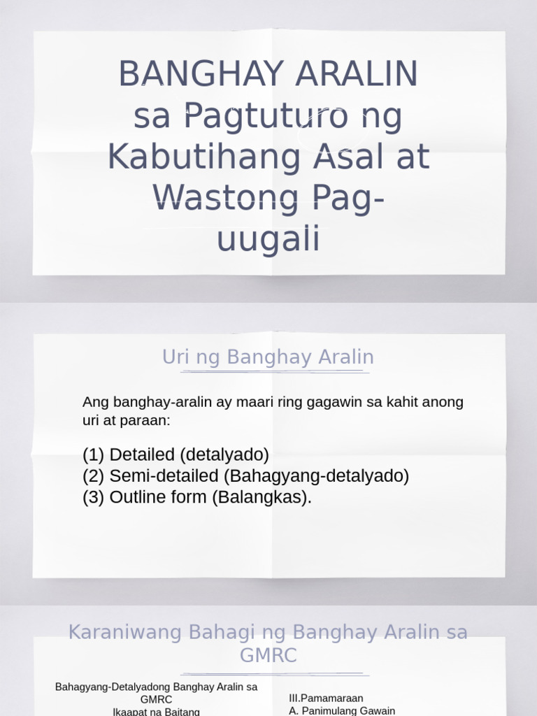 Banghay Aralin Sa GMRC | PDF