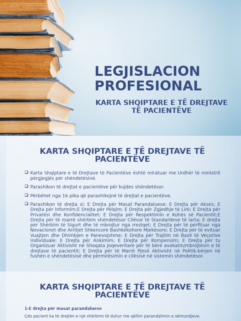 LEGJISLACION PROFESIONAL Karta e Pacientit | PDF