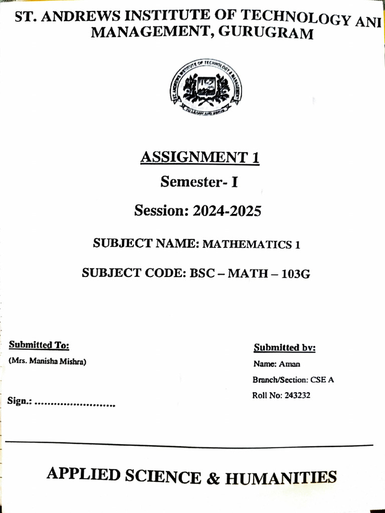 Maths Assignment | PDF