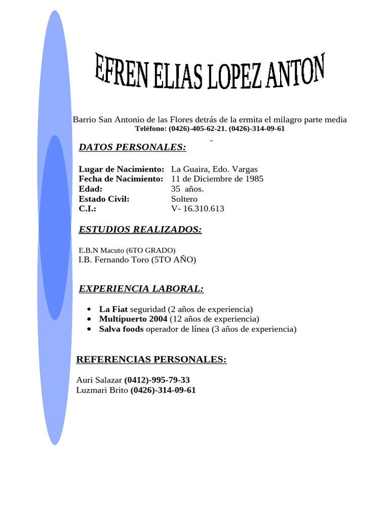 Curriculum Elias | PDF