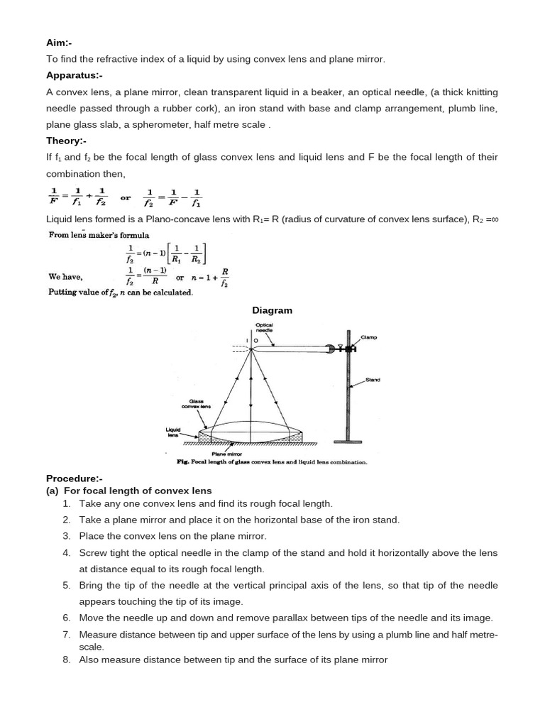Ri of Water | PDF | Equipment | Optics