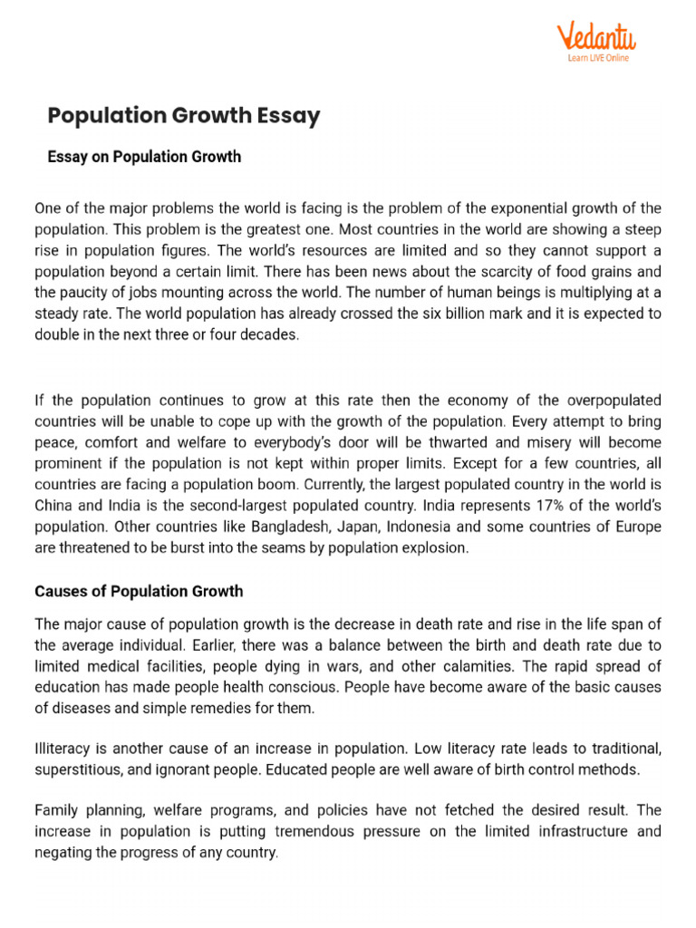 Population Growth Essay | PDF