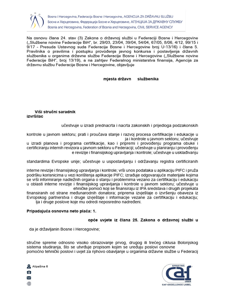 Tekst Javnog Konkursa | PDF