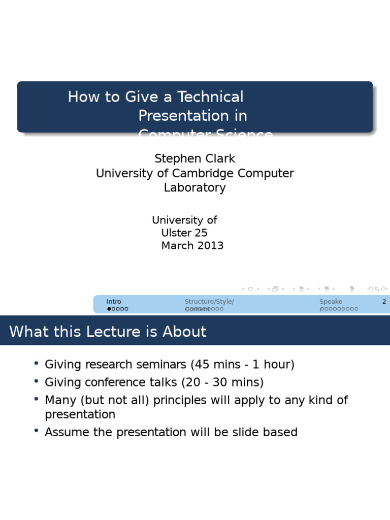 Effective Technical Presentations Guide | PDF | Language Arts & Discipline