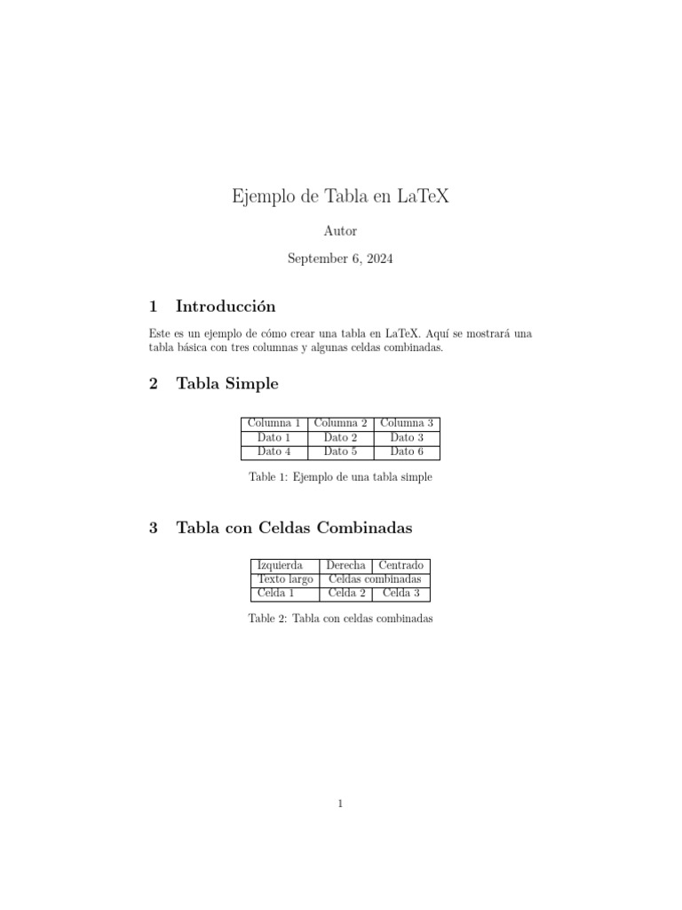 Tabla Ejemplo | PDF
