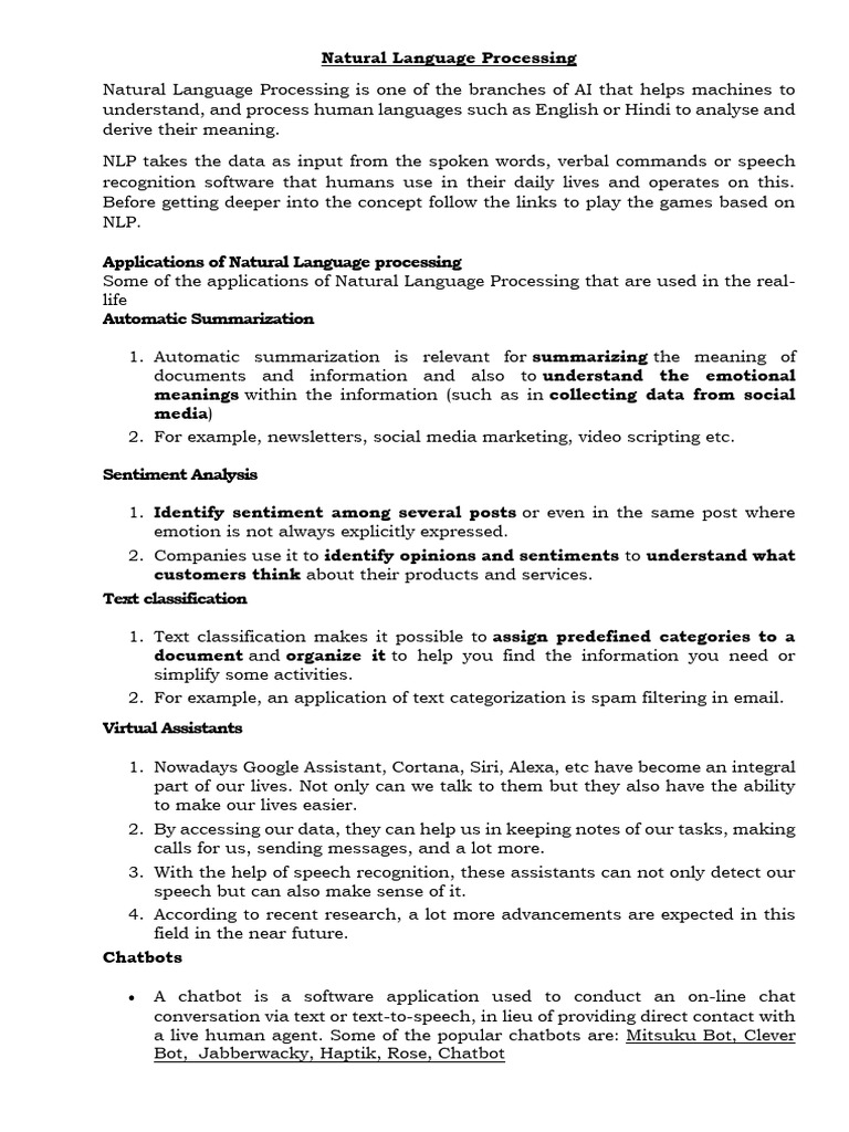 Natural Language Processing | PDF | Artificial Intelligence | Intelligence (AI) & Semantics
