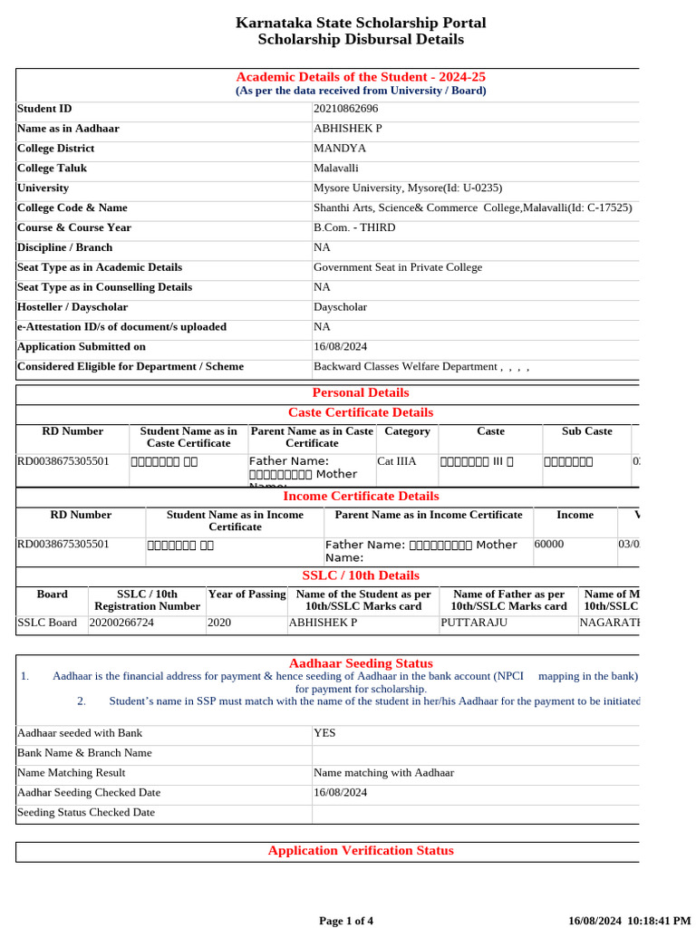 Student Status | PDF