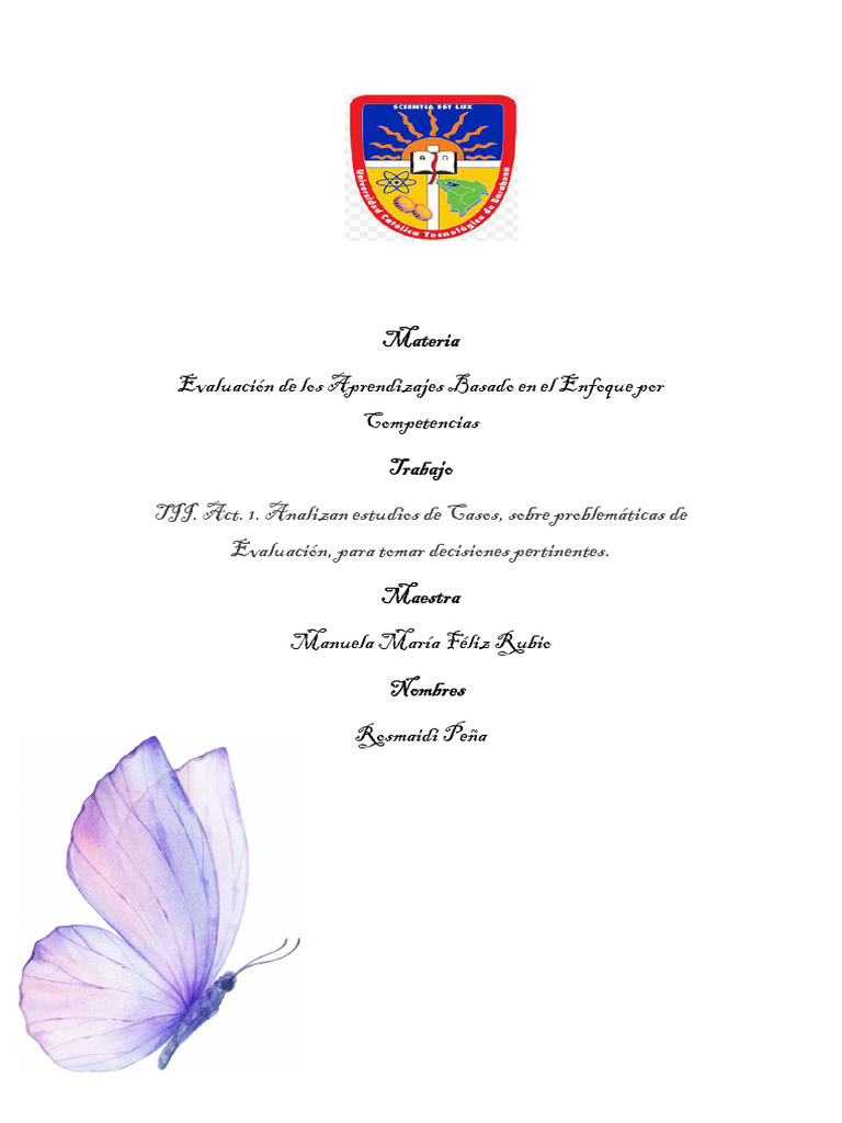 TII. Act. 1. Peña | PDF | Evaluación | Maestros