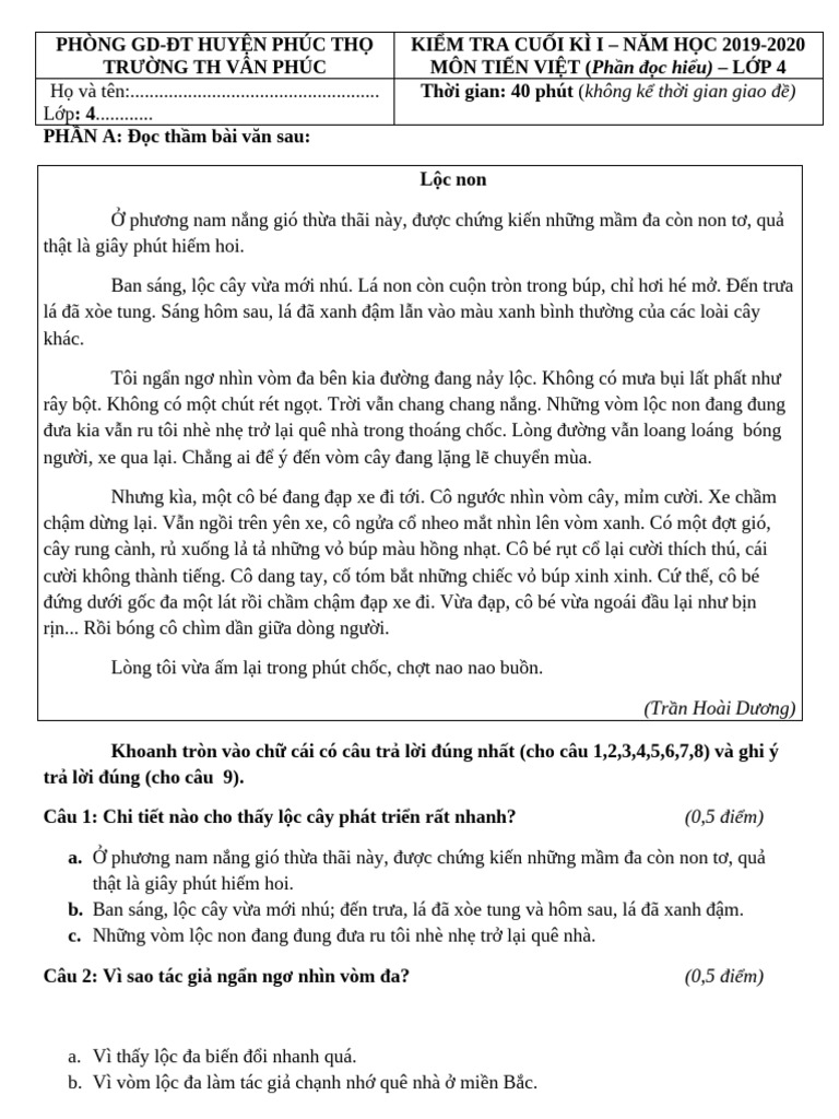 Tieng Viet 4 | PDF