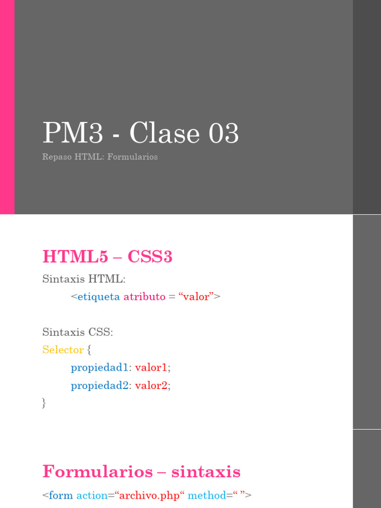 Sintaxis de Formularios en HTML5 | PDF | HTML | Hipertexto