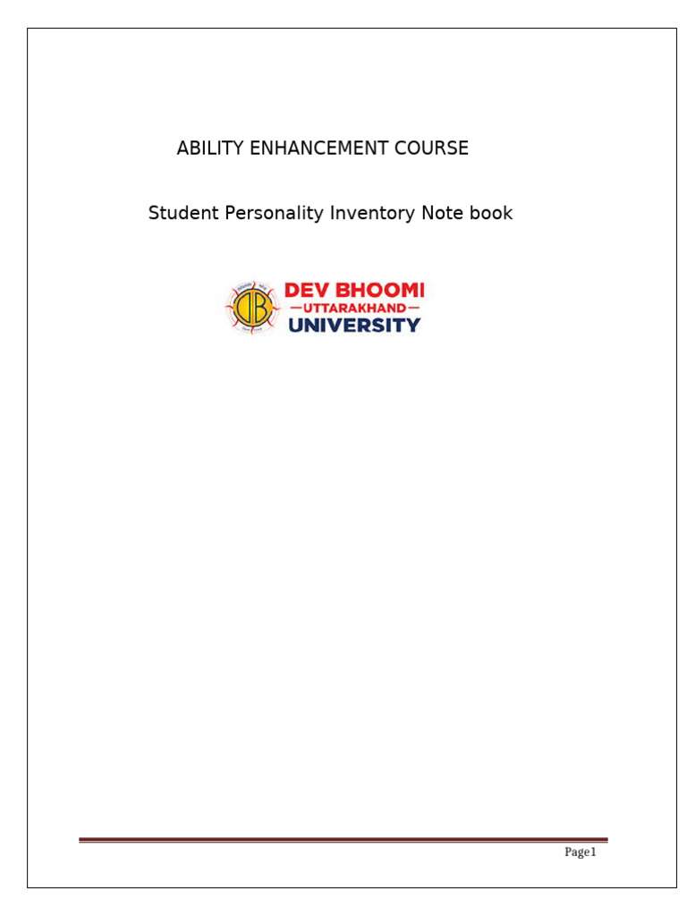 Student Self-Development Guide | PDF | Psychological Concepts ...