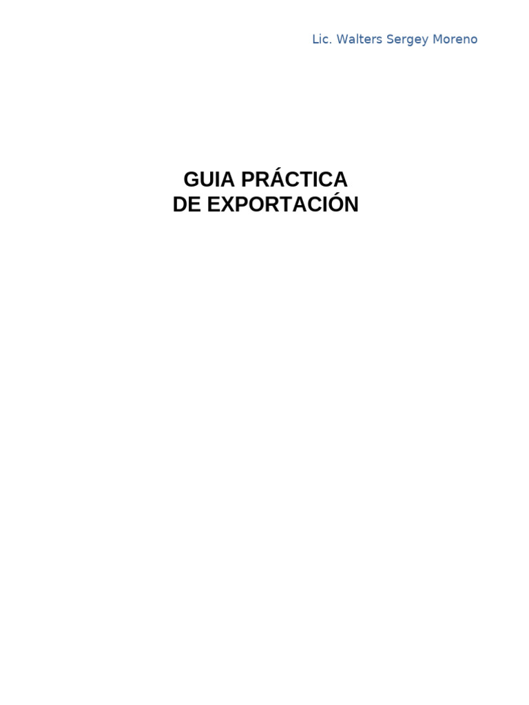 Plan De Exportacion Pdf Business Marketing